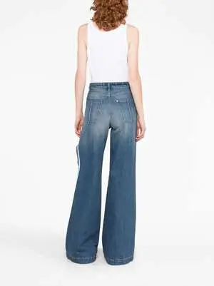 PETER DO Ripped Wide-leg Jeans - Blue