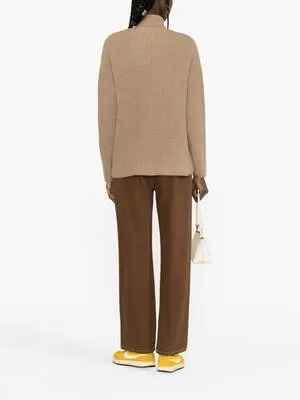 P.a.r.o.s.h Ribbed-knit Cashmere Rollneck Jumper - Brown
