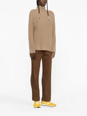 P.a.r.o.s.h Ribbed-knit Cashmere Rollneck Jumper - Brown