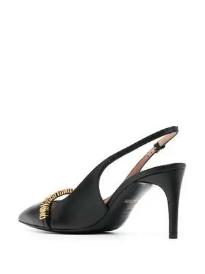 Moschino 85mm Logo-lettering Slingback Pumps