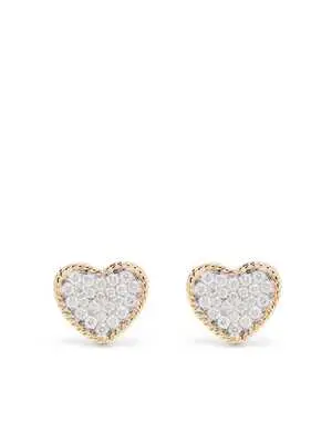 Yvonne Léon 9kt Yellow Diamond Heart Stud Earrings - Gold