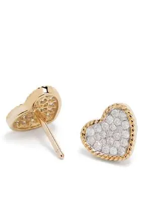 Yvonne Léon 9kt Yellow Diamond Heart Stud Earrings