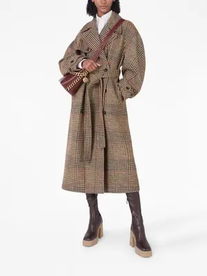 Stella McCartney Tweed Belted Double-breasted Coat