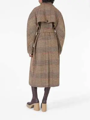 Stella McCartney Tweed Belted Double-breasted Coat