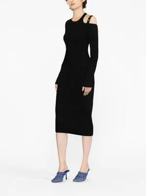 Blumarine Eyelet-embellished Cut-out Midi Dress