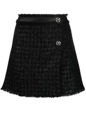 Versace Tweed Wrap Miniskirt - Black