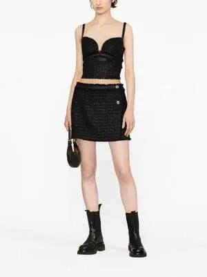 Versace Tweed Wrap Miniskirt - Black