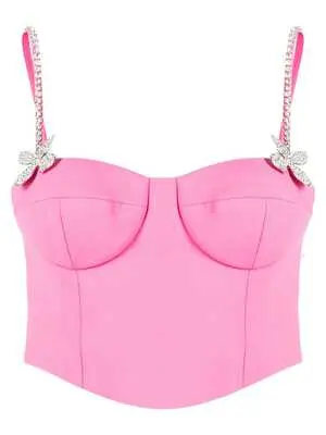 AREA Butterfly-appliqué Bustier Top