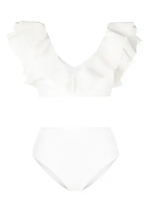 MAYGEL CORONEL Mila Ruffle-detail Bikini - White