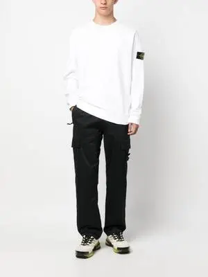 Stone Island Compass-patch Cotton Sweatshirt