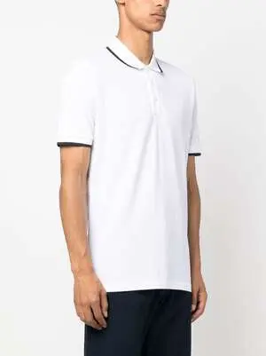 BOSS Logo-emed Cotton Polo Shirt - White