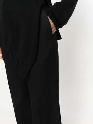 JIL SANDER Wool-cotton Wide-leg Trousers