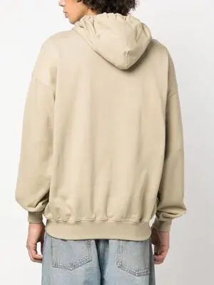 1989 STUDIO Logo Print Cotton Hoodie - Neutrals