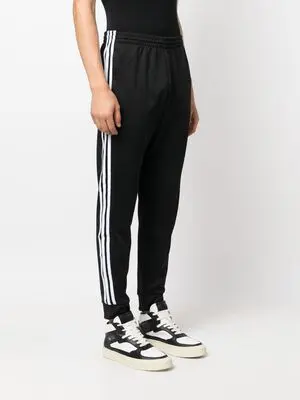 Adidas Embroidered-logo Tapered Track Pants - Black