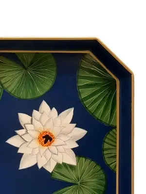 LES-OTTOMANS Flowers Hand-painted Iron Tray