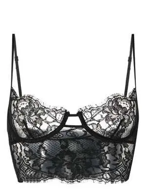 Kiki De Montparnasse Lace Longline Bra - Black