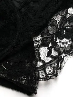 Kiki De Montparnasse Lace Longline Bra - Black