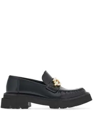 FERRAGAMO Gancini-buckle Leather Loafers - Black