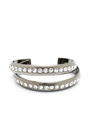 Amina Muaddi Jahleel Crystal-embellished Cuff Bracelet - Silver