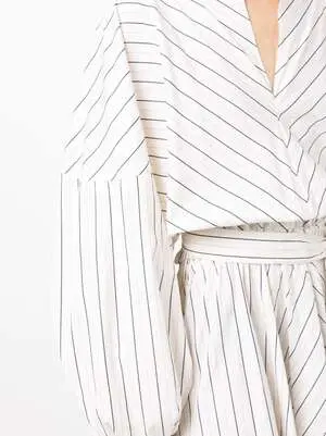 Palmer//harding Renew Striped Cotton Flared Dress