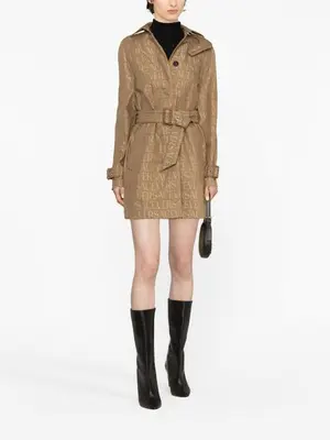 Versace Allover Logo-jacquard Trench Coat