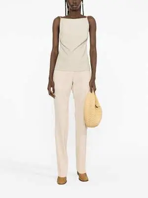 Stella McCartney Straight-leg Wool-blend Trousers - Neutrals
