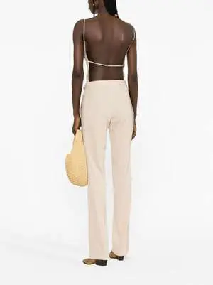 Stella McCartney Straight-leg Wool-blend Trousers - Neutrals