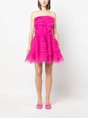 ANA RADU Ruffled Organza Minidress - Pink