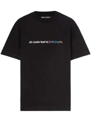 Palm Angels Logo-print Crew-neck T-shirt - Black