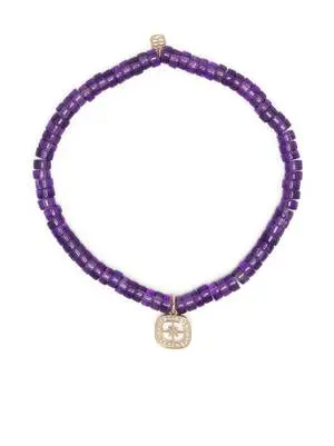 SYDNEY EVAN 14kt Yellow Gold Starburst Amethyst Bracelet - Purple
