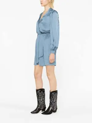 Zadig&Voltaire Remember Satin Mini Dress - Blue