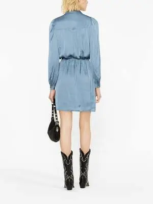 Zadig&Voltaire Remember Satin Mini Dress - Blue