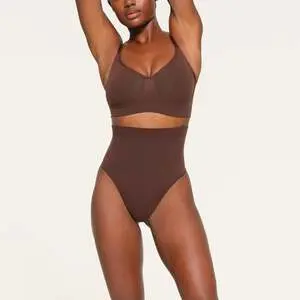 SKIMS High Waisted Thong | Black | 2xl | Core Control Cocoa