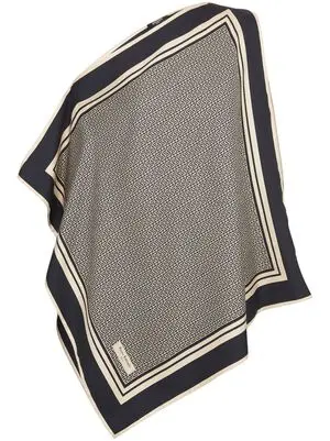 Balmain Asymmetric Monogram Silk Top