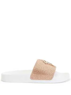 GIUSEPPE ZANOTTI Brett Embellished Slides - Pink