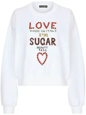 Dolce & Gabbana Crystal-embellished Sweatshirt - White