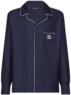Dolce & Gabbana Dg Essentials Logo-patch Silk Shirt