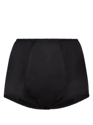 Dolce & Gabbana Satin-finish High-waisted Briefs - Black