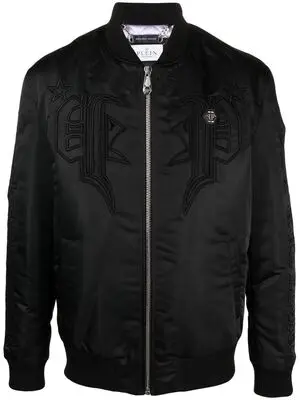 Philipp Plein Logo-embroidered Bomber Jacket