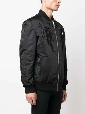 Philipp Plein Logo-embroidered Bomber Jacket