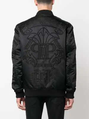 Philipp Plein Logo-embroidered Bomber Jacket