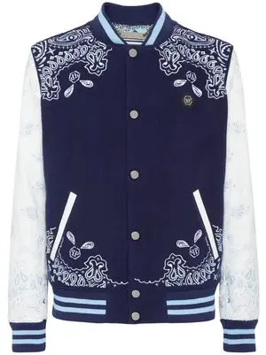 Philipp Plein Paisley-print Bomber Jacket - Blue