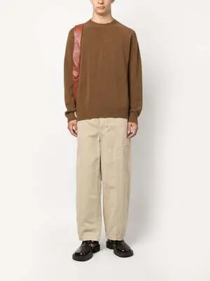 JIL SANDER Fine-knit Wool-cashmere Jumper - Brown