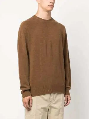 JIL SANDER Fine-knit Wool-cashmere Jumper - Brown