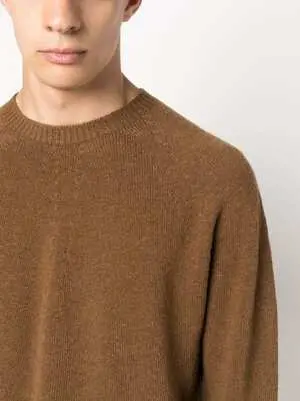 JIL SANDER Fine-knit Wool-cashmere Jumper - Brown