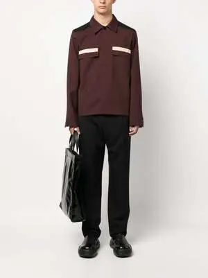 LANVIN Straight-leg Pleated Wool Trousers - Black