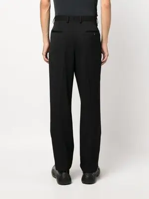 LANVIN Straight-leg Pleated Wool Trousers - Black