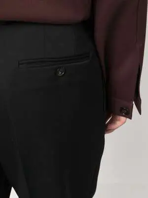 LANVIN Straight-leg Pleated Wool Trousers - Black