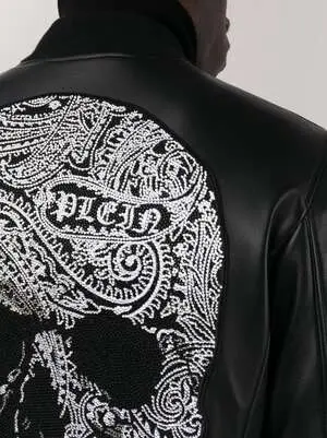 Philipp Plein Leather Bomber Jacket