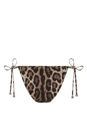 Dolce & Gabbana Leopard-print Bikini Bottom - Brown